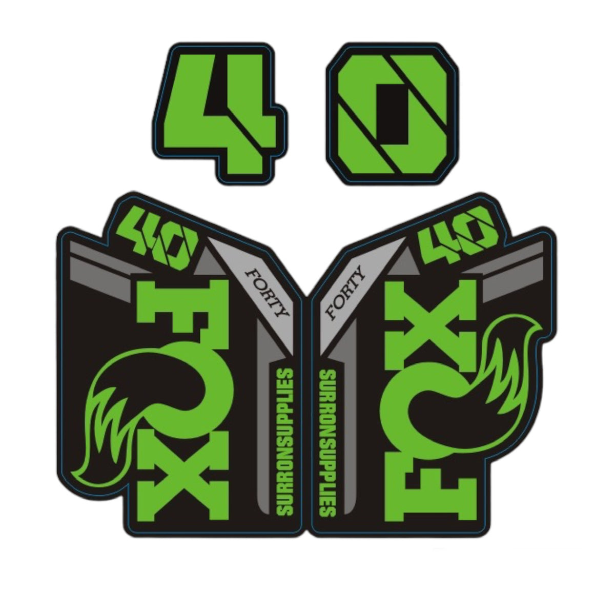 Fox 40 coloured graphics – surronsupplies